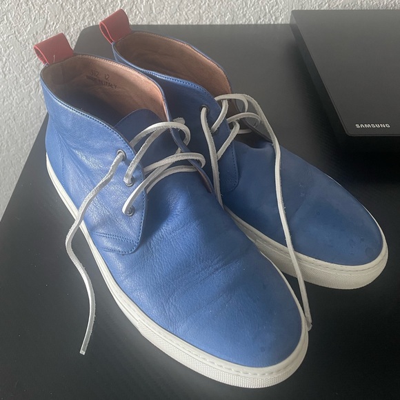 Del Toro | Shoes | Blue Leather Del Toro Chukka Sneaker | Poshmark